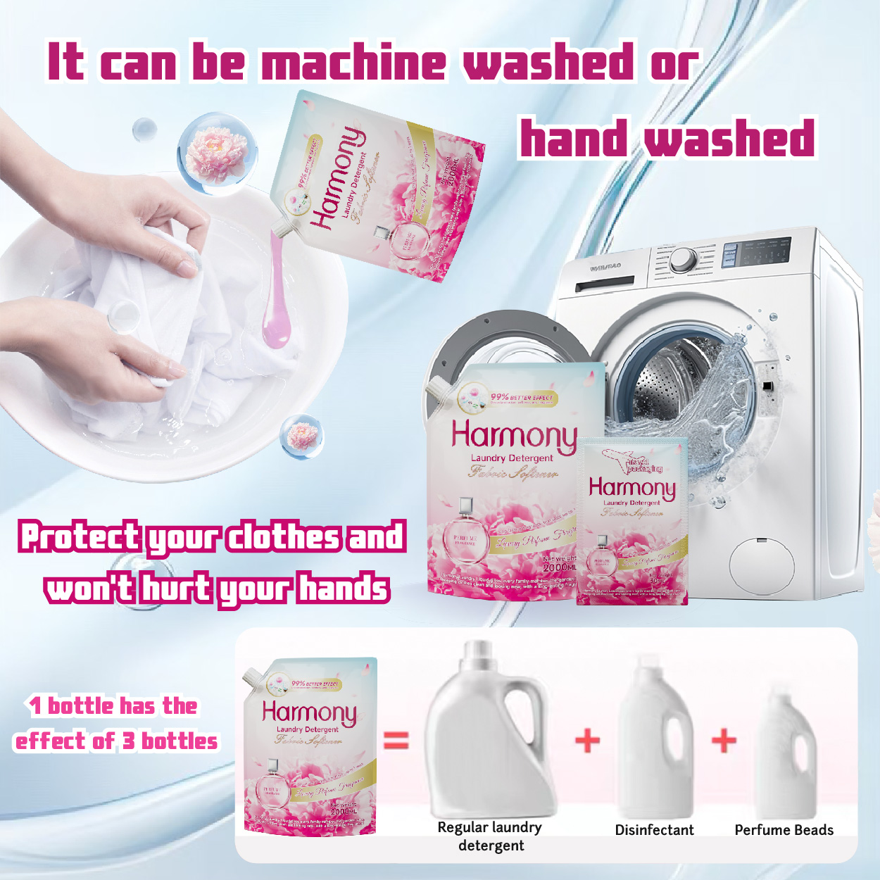 1000ML Natural 72h Long Last scent 4in1 washing powder baby detergent ...