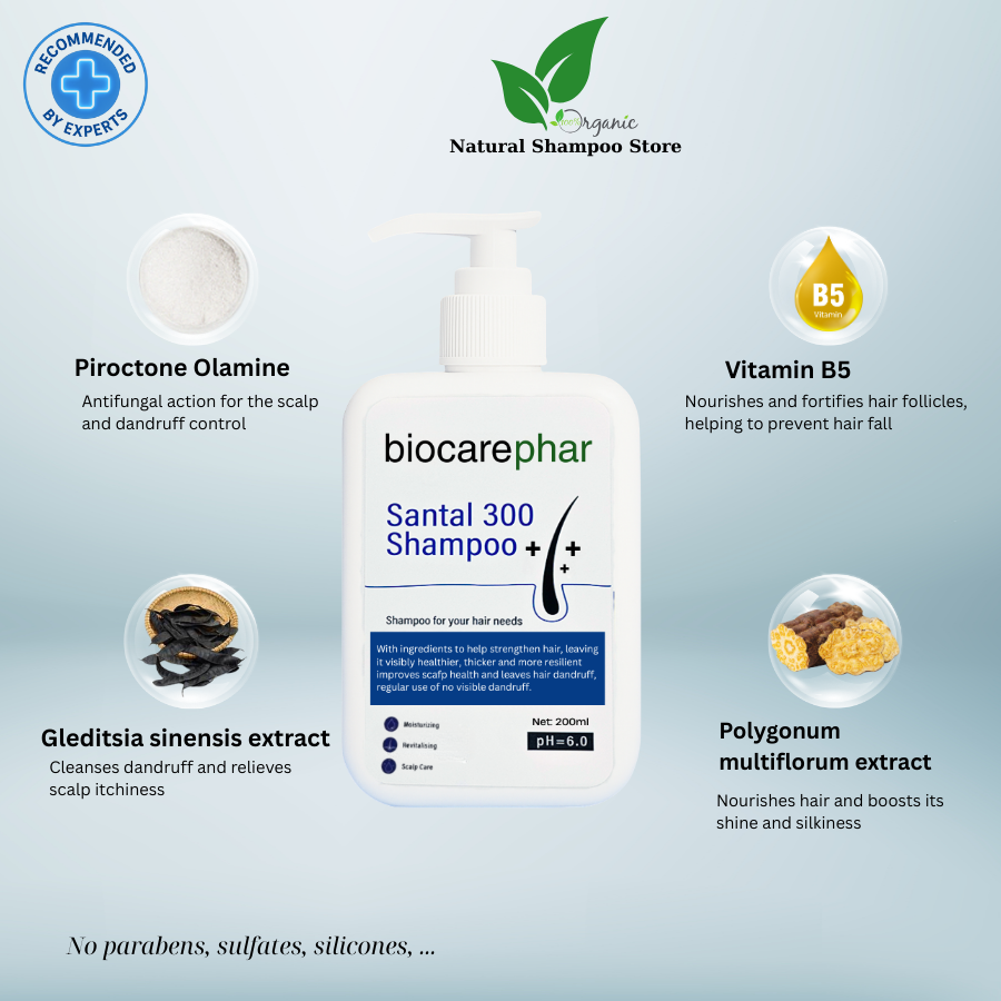 Biocare Santal 300 Shampoo–Herbal anti-dandruff shampoo that fights ...