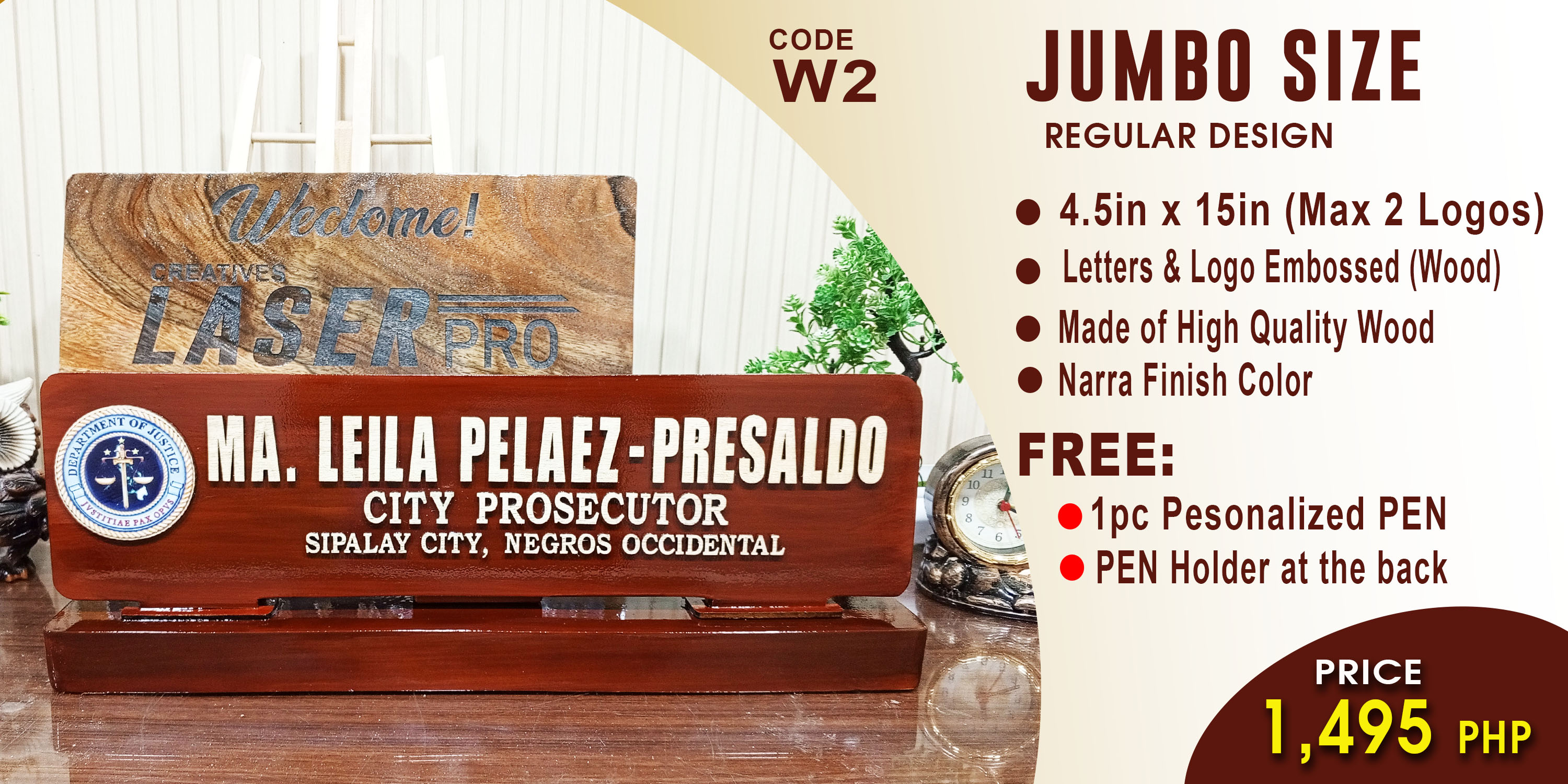 LaserPro Table/Desk Name Plates | Shopee Philippines