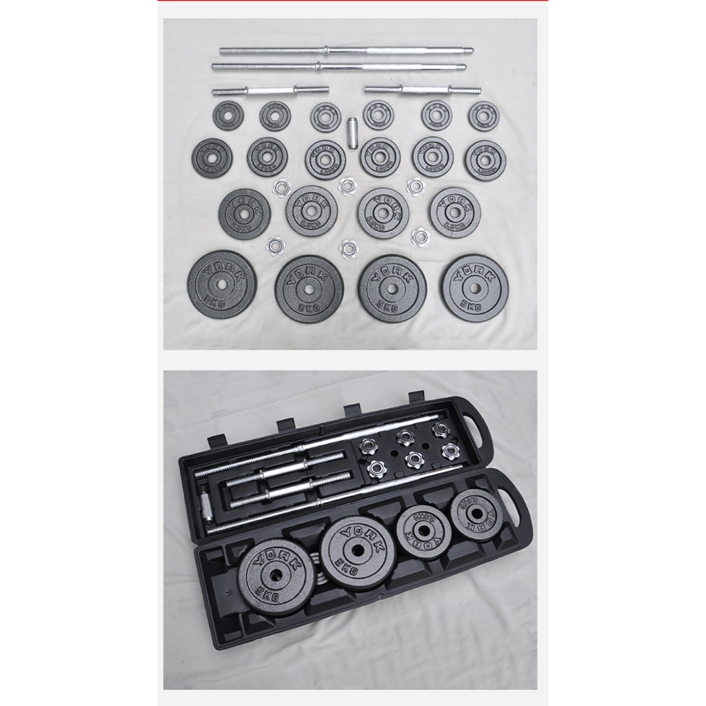 Paint Dumbbell Set 20/30/50KG Plastic Case Adjustable Barbell Set Gym ...