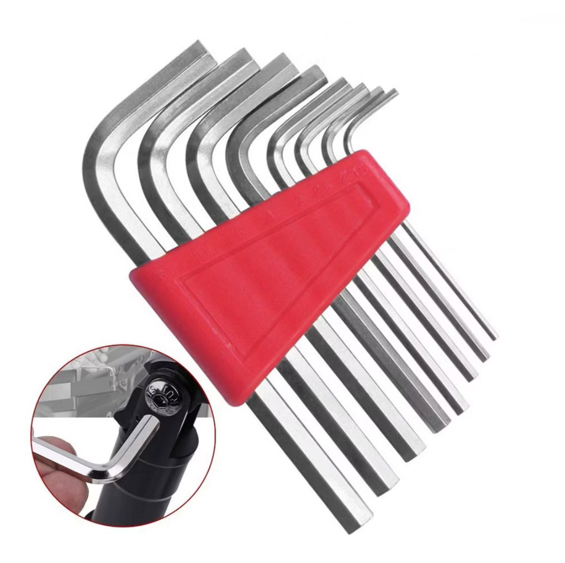 Manual Hardware tools Flat head Allen key 8-piece set L-shaped long and ...