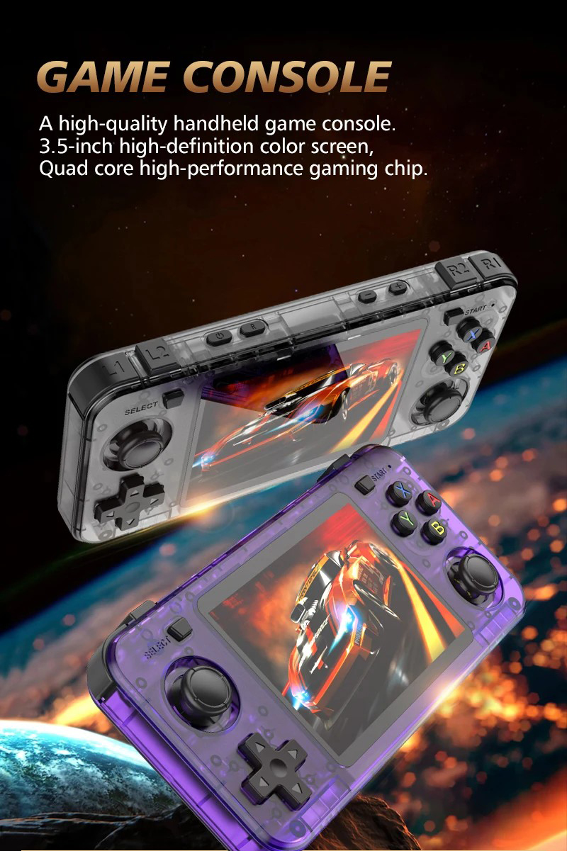 R36H Retro Handheld Video Game Console 3.5 Inch IPS Screen 20000+ Games ...