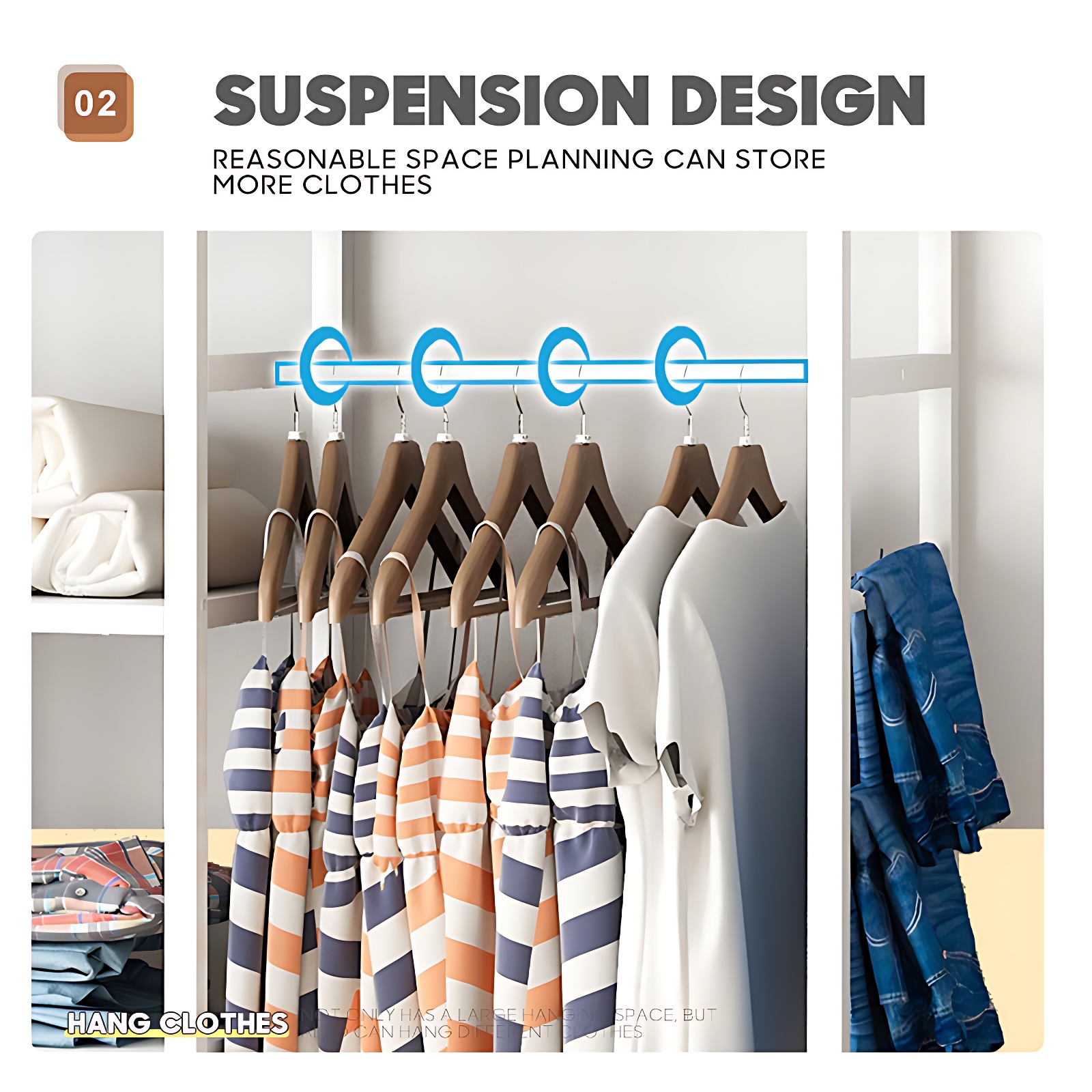 COD Modern Style Clothes Hanging Coat Storage Wardrobe Clothes Rack ...