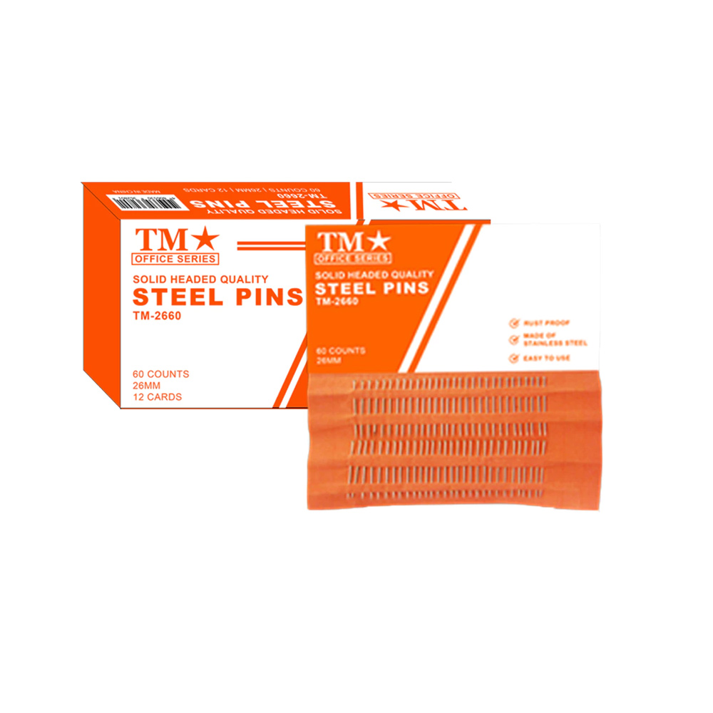 TM | 60 dozen Solid Headed Steel-Pins 60 counts (TM-2660) | Shopee ...