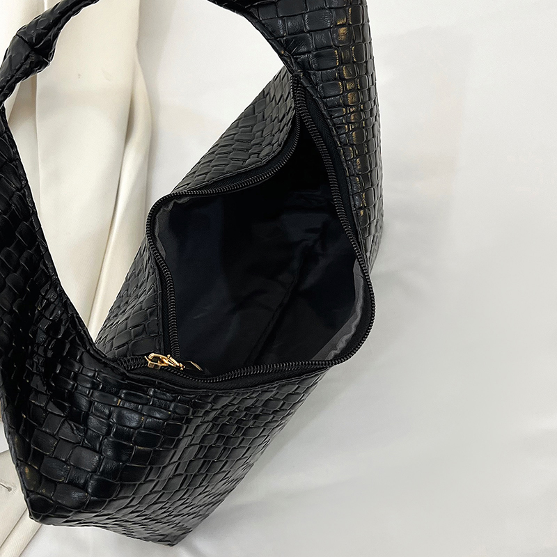 Mumu 8015 PU Leather Women's Soft Armpit Bag Hobo Handbag Woven Pattern ...