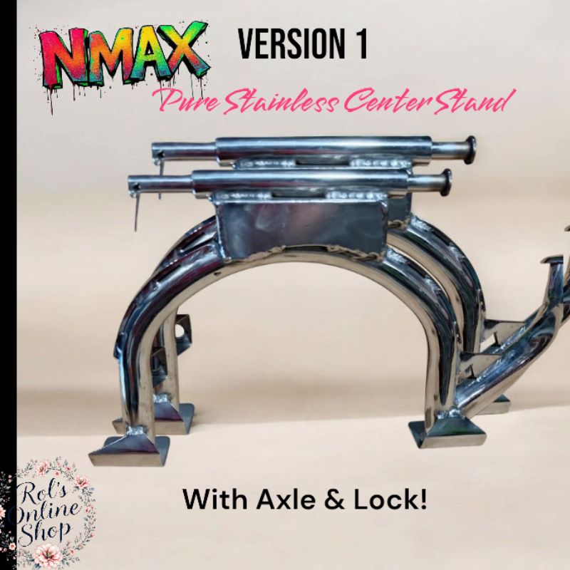 NMAX V1 Center Stand Stainless with axle and Clip lock already | Shopee ...