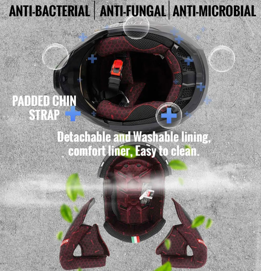 GILLE SQUADRON Modular Helmet Vintage Offroad Helmet Full Face Retro ...