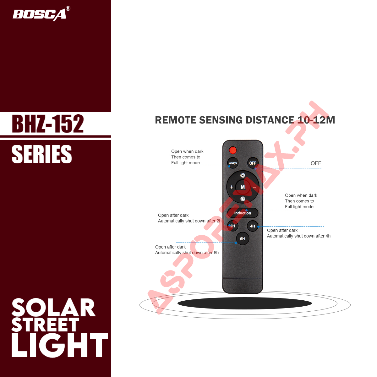BOSCA Solar Street Light 1200W 1500W & 1800W BHZ-152 Outdoor Light ...