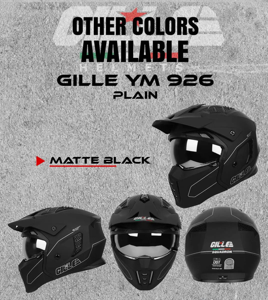 GILLE SQUADRON Modular Helmet Vintage Offroad Helmet Full Face Retro ...