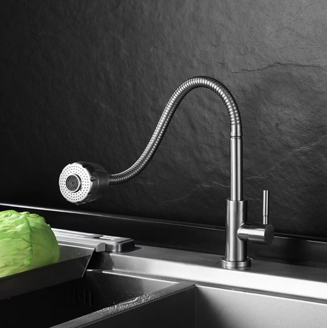 304 Stainless Steel Kitchen Faucet Gripo kitchen tap Flexible Hose ...