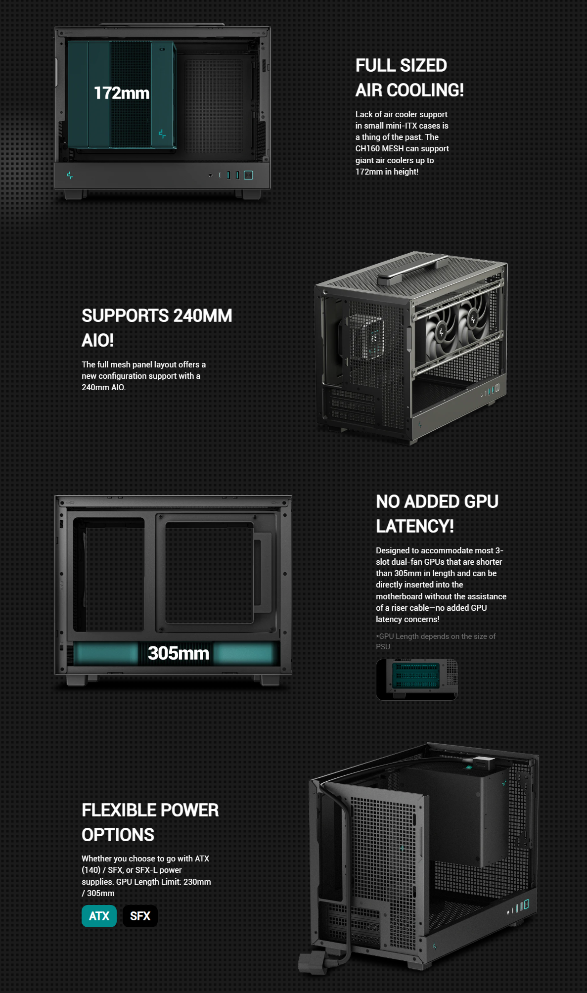 Deepcool CH160 Mesh Ultra-Portable Mini-ITX Case Black / White | Shopee ...