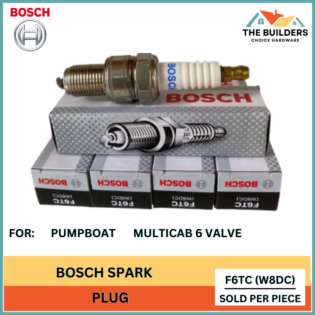 BOSCH SPARK PLUG ORIGINAL 100% F6TC (W8DC) FOR PUMPBOAT, MULTICAB 6 ...