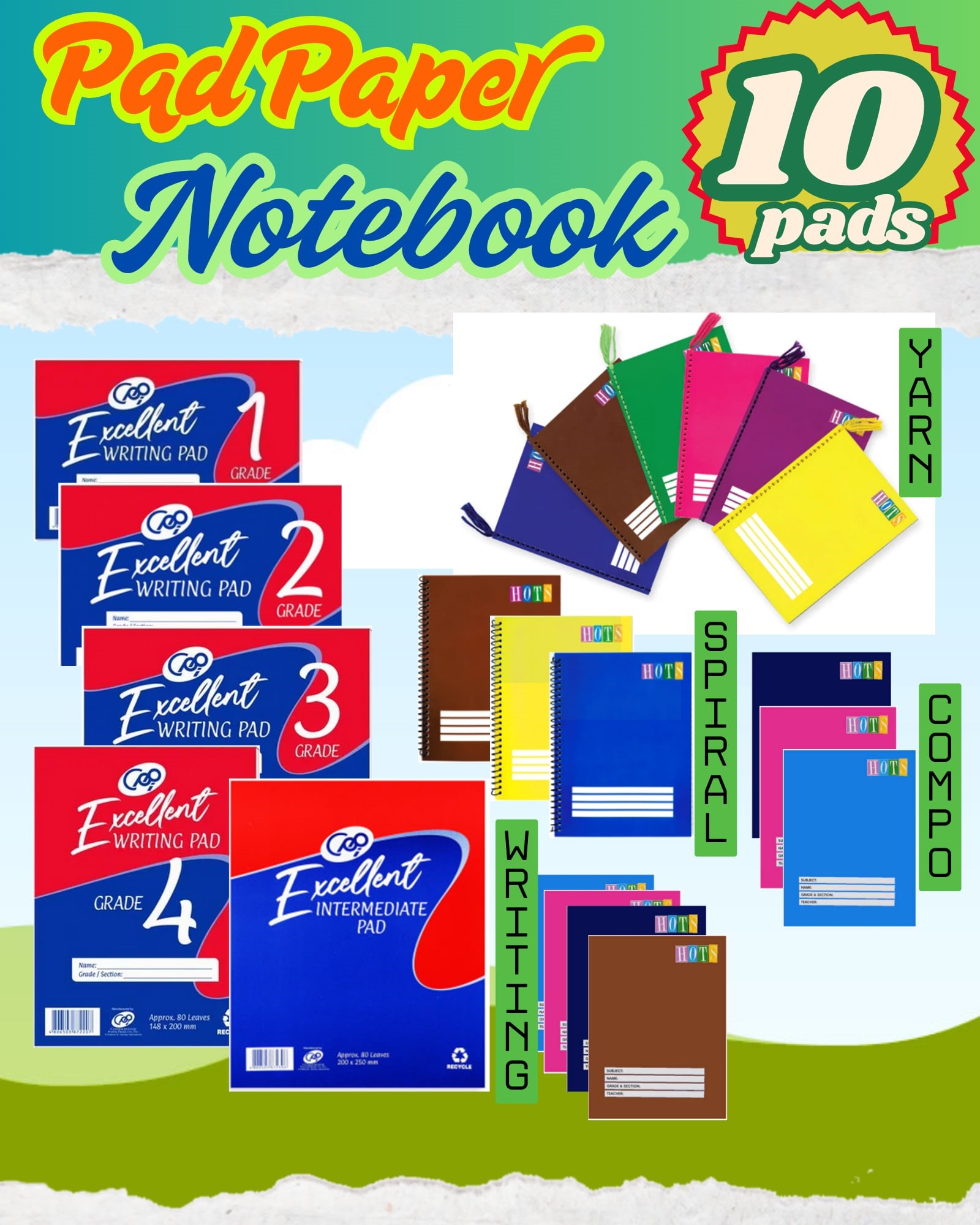 NOTEBOOK & PAD PAPER (1ream/10pcs) | Shopee Philippines