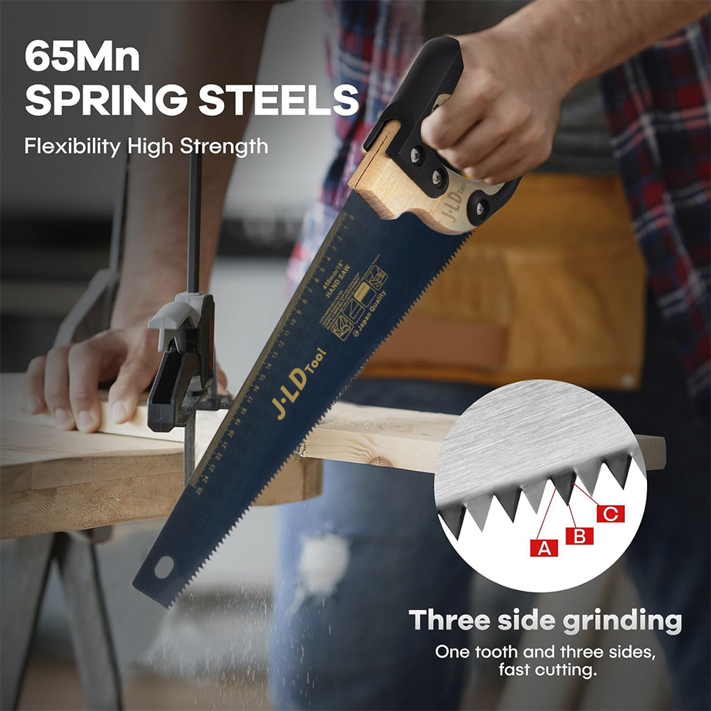 JLD Hand Saw 18 Inch Carbon Steel Blade Rustproof Industrial Crosscut ...