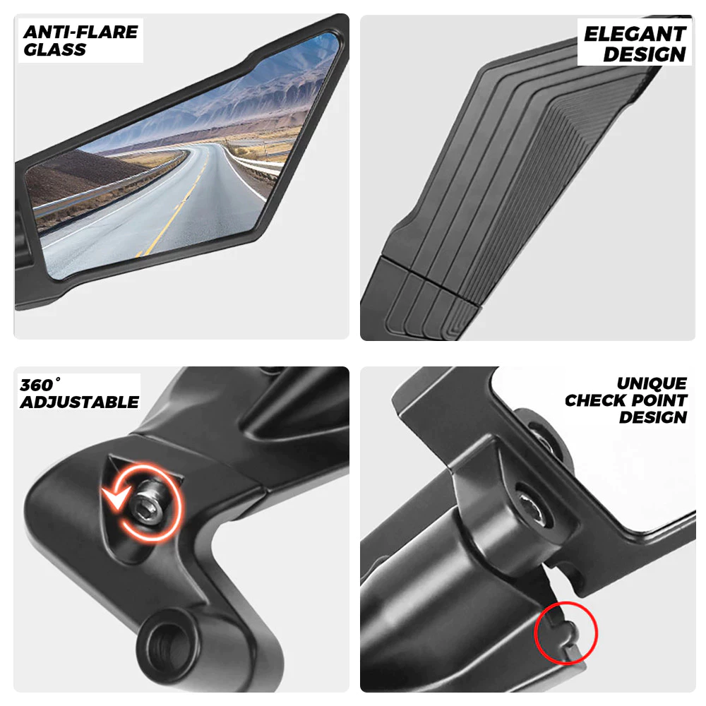 Bimota Motorcycle Side Mirror Alloy Adjustable 2 Pcs Winglet Rearview ...