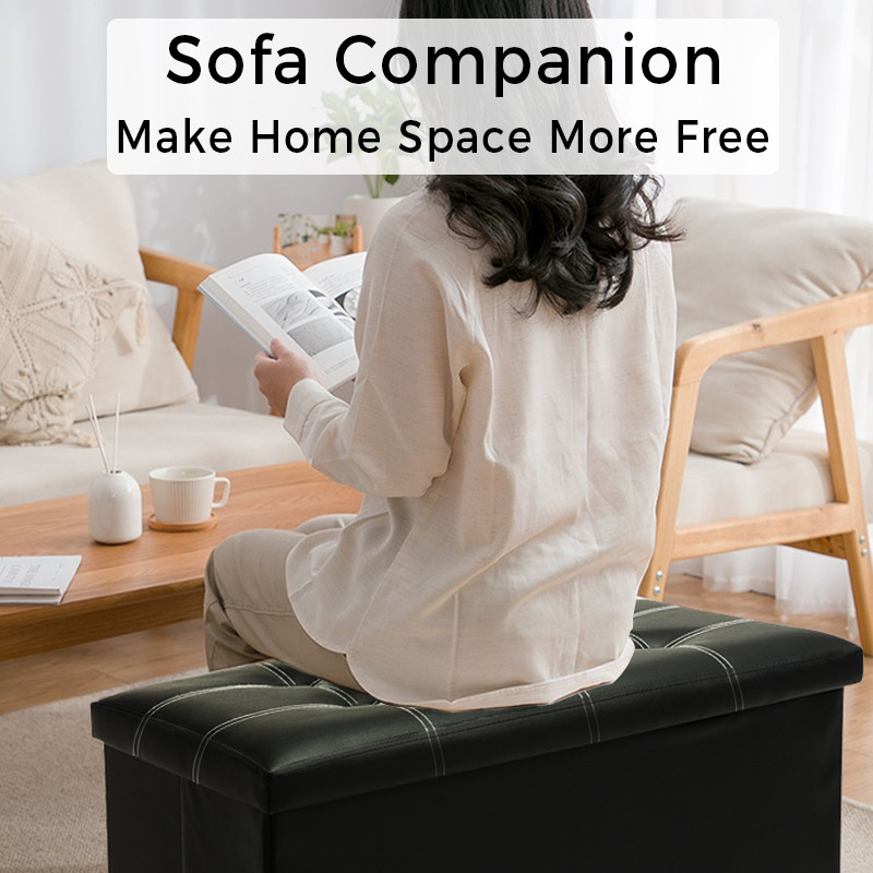 Storage Box Stool Rectangular Storage Stool Sofa Ottoman Folding ...