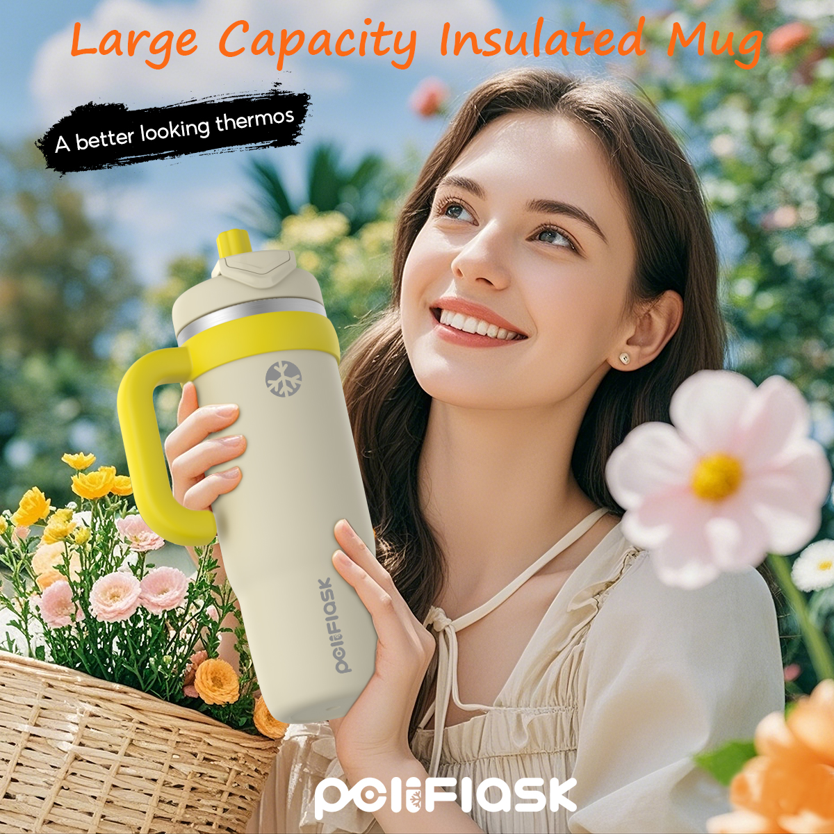 Peliflask 40oz Insulated Tumbler Hot And Cold Straw With Lid Handle ...