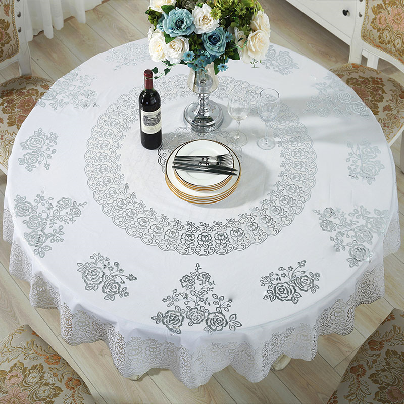 European PVC Tablecloth Round Table Cloth Waterproof Oilproof ...