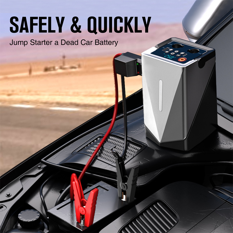 GF01 Multifunctional Portable Air Compressor Jump Starter Car Tire ...