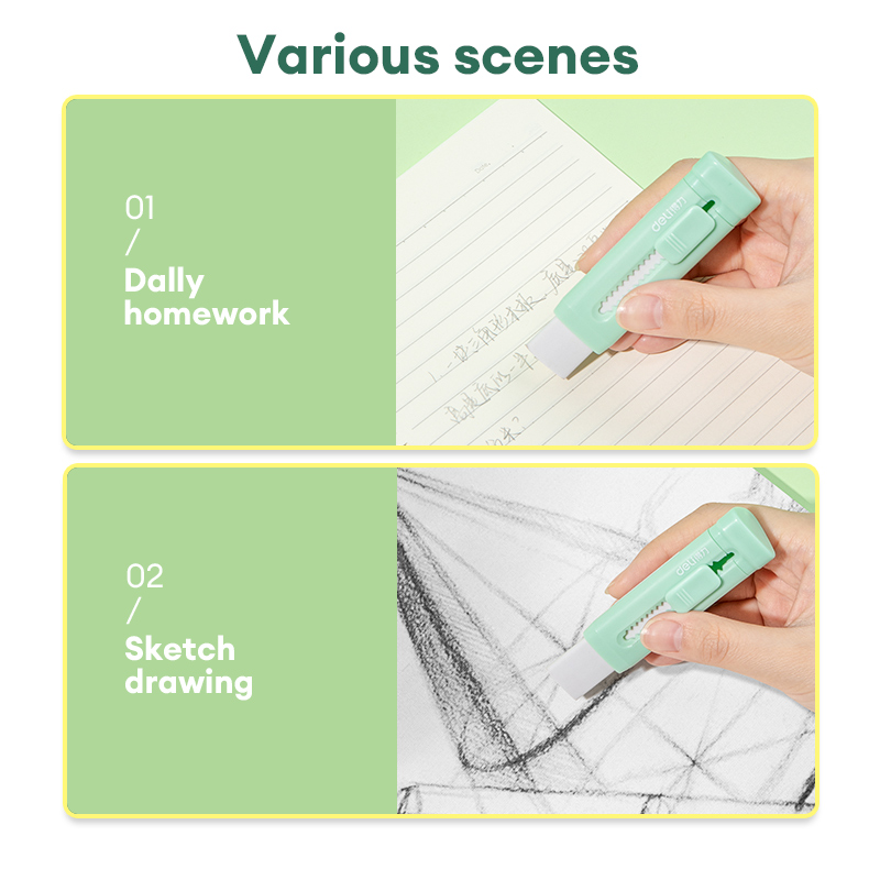 Deli Push-Tuile Eraser Soft TPR Bendable Rubber Mixed 71145 | Shopee ...