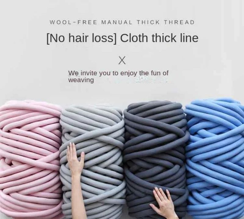 500g 3cm Chunky Tube Yarn Hand Knitting Iceland Wool Yarn Chunky Cotton ...