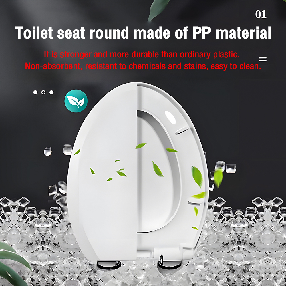 Toilet Seat Cover Universal Slow-Close U/V/O Type Bathroom Toilet Seat ...