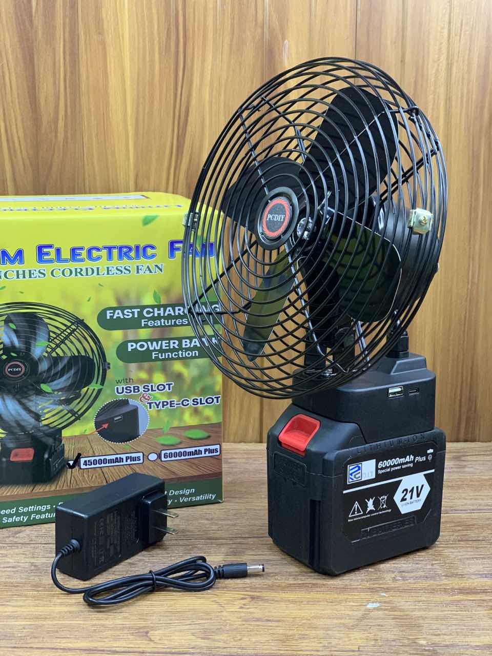 8" Lithium Rechargeable Fan Powerbank Cordless Electric Fan | Shopee ...