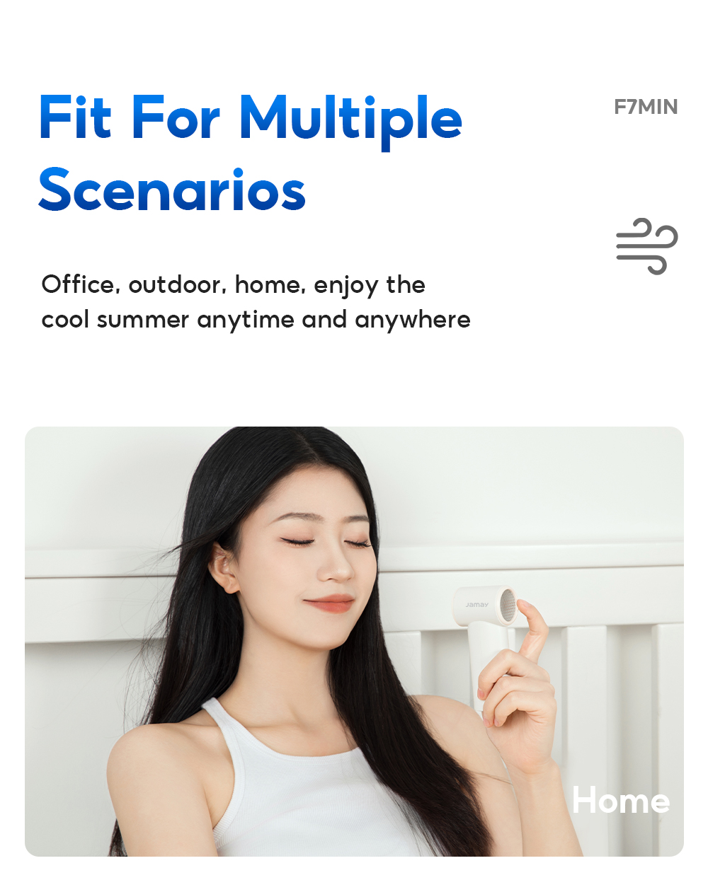 Jamay Fan F7MINI 3000mAh High Speed Mini Fan With 100 Speeds LED ...