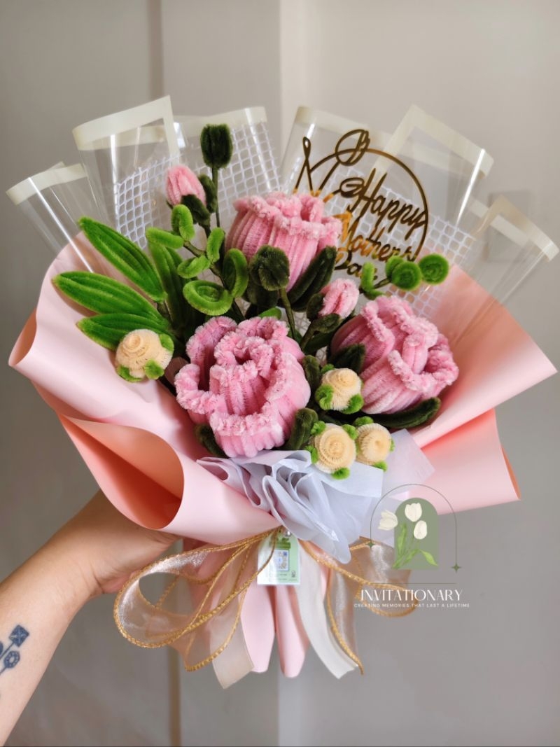 FREYA 3pcs Roses Fuzzy Wire Bouquet | Shopee Philippines