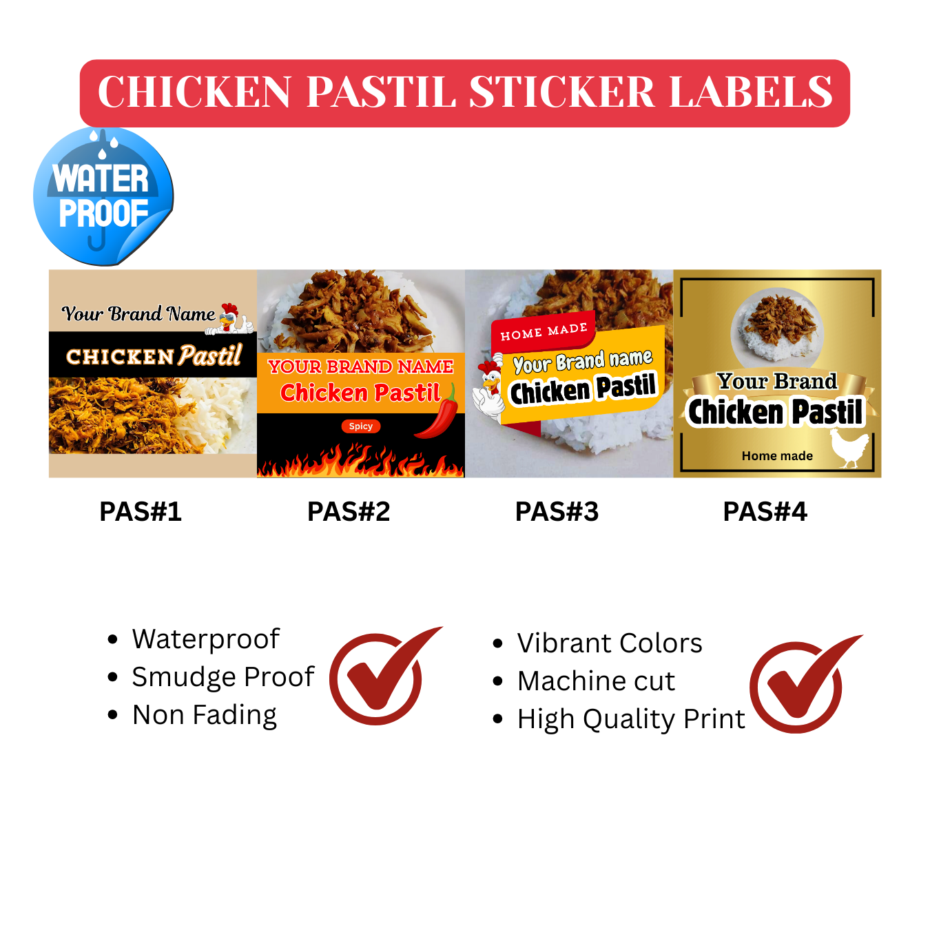 WATERPROOF CHICKEN PASTIL STICKER LABELS | Shopee Philippines