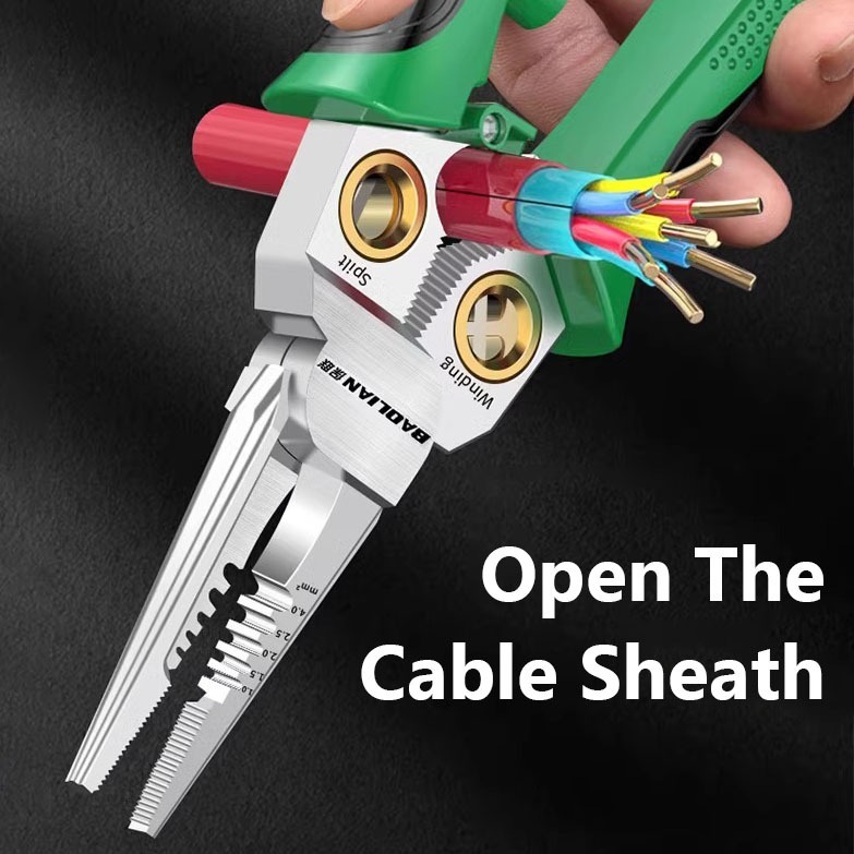 8-In-1 Electrician Multifunctional Wire Stripper Needle-Nose Pliers ...