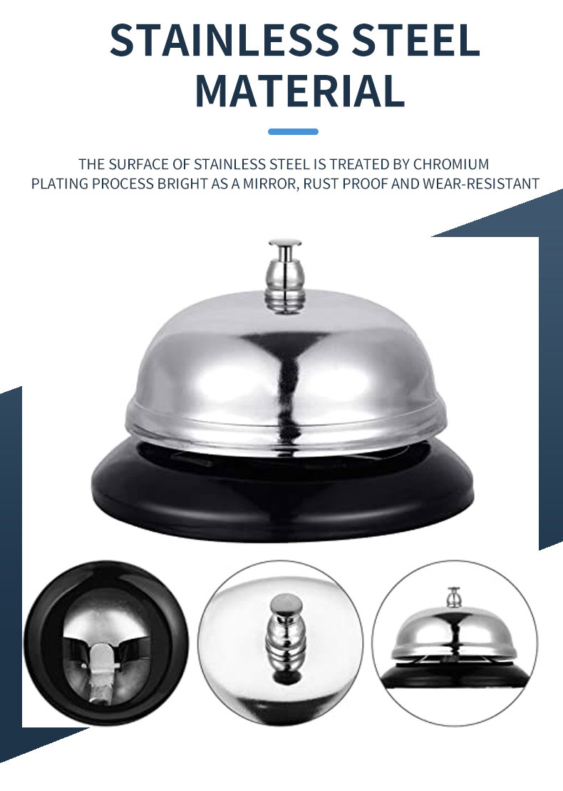 Stainless Steel Service Bell Call Anti-Rust Front Desk Restaurant ...