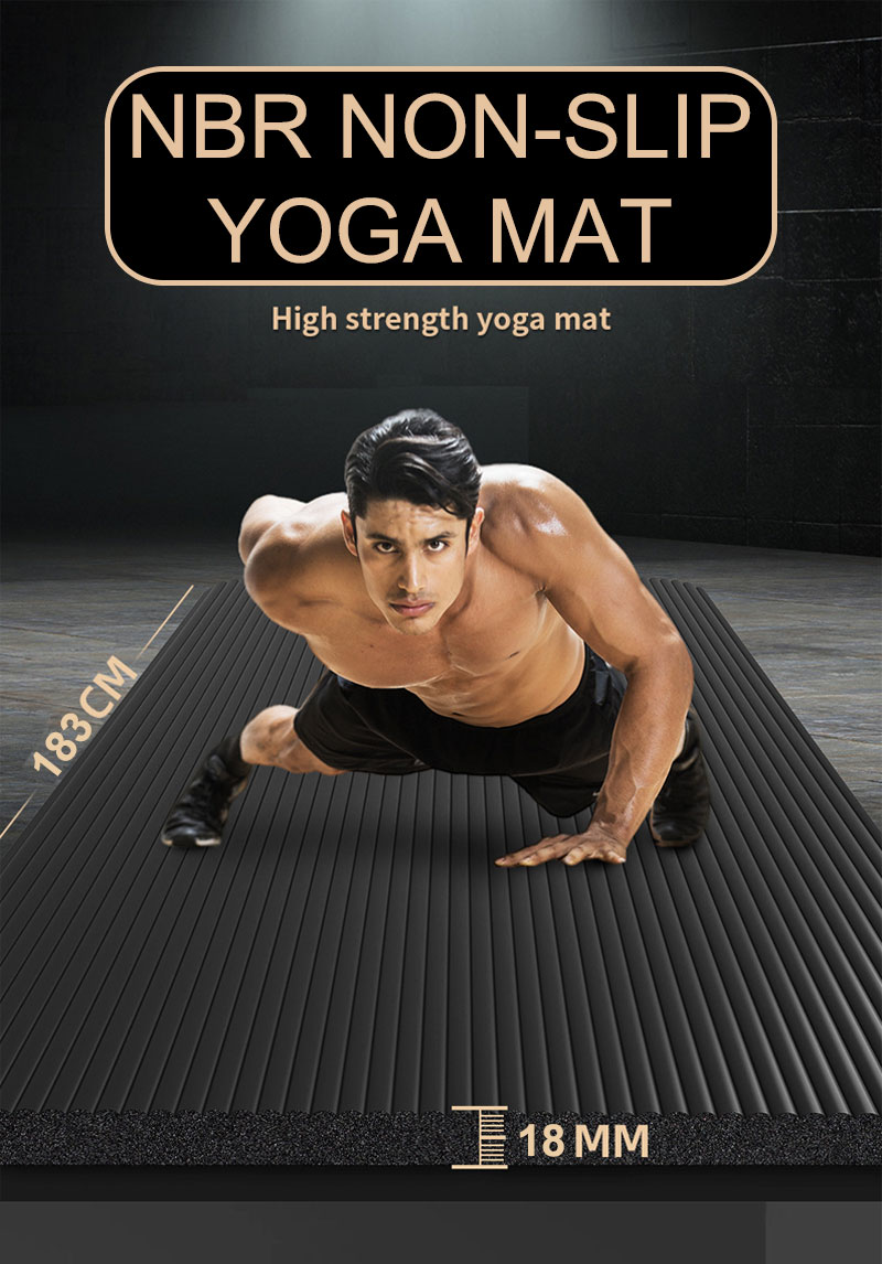 18MM Yoga mat Non Slip Exercise Workout Mat Thickened yoga mat Gym ...