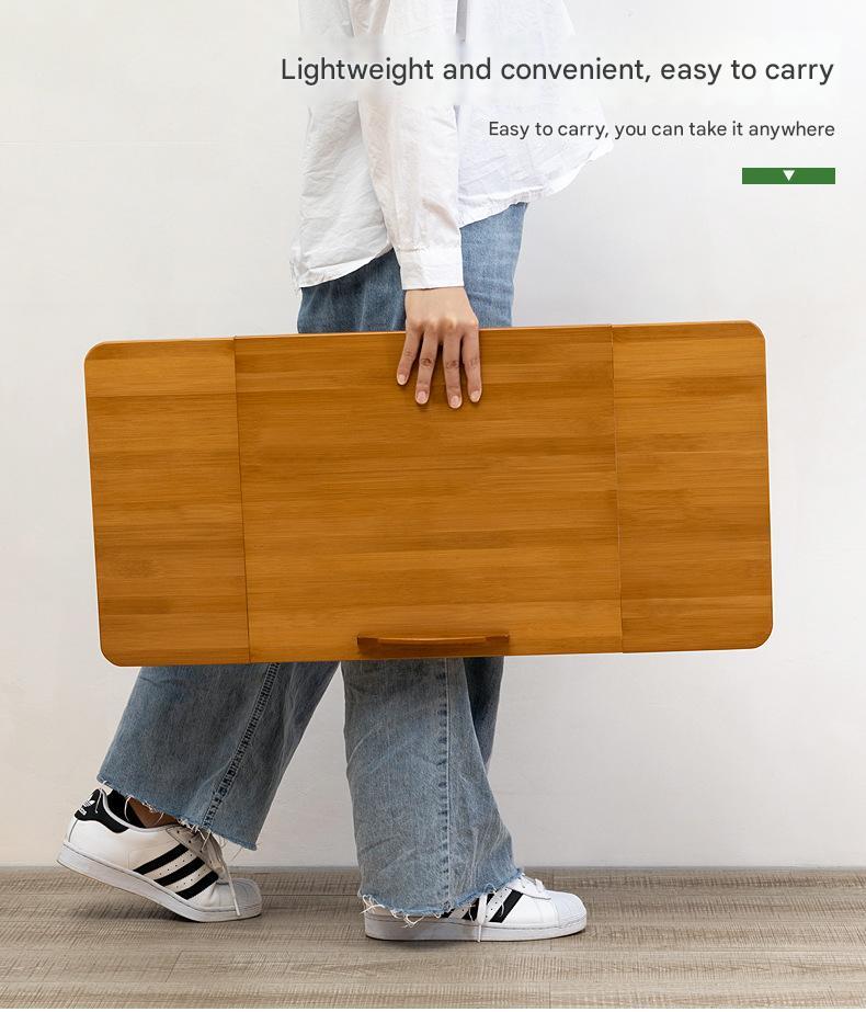 COD [Manila Spot] Laptop Desk Bamboo Foldable Bedside Desk Compact ...