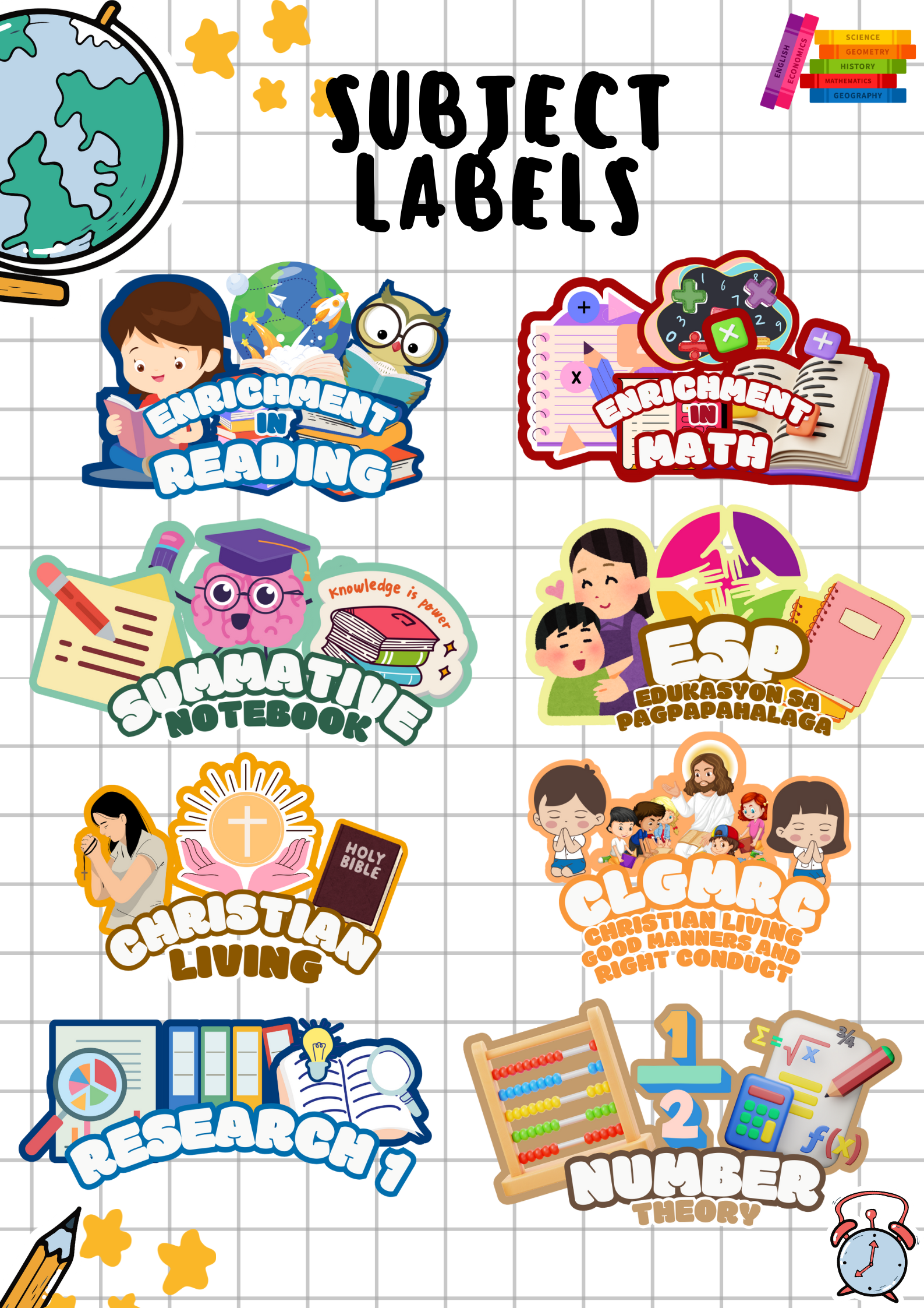 Subject Stickers/ Label SOLD PER SUBJECT | Shopee Philippines