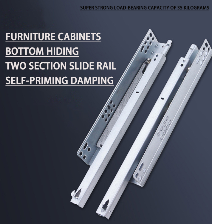 drawer guide rail damping buffer cabinet drawer bottom rail hidden ...