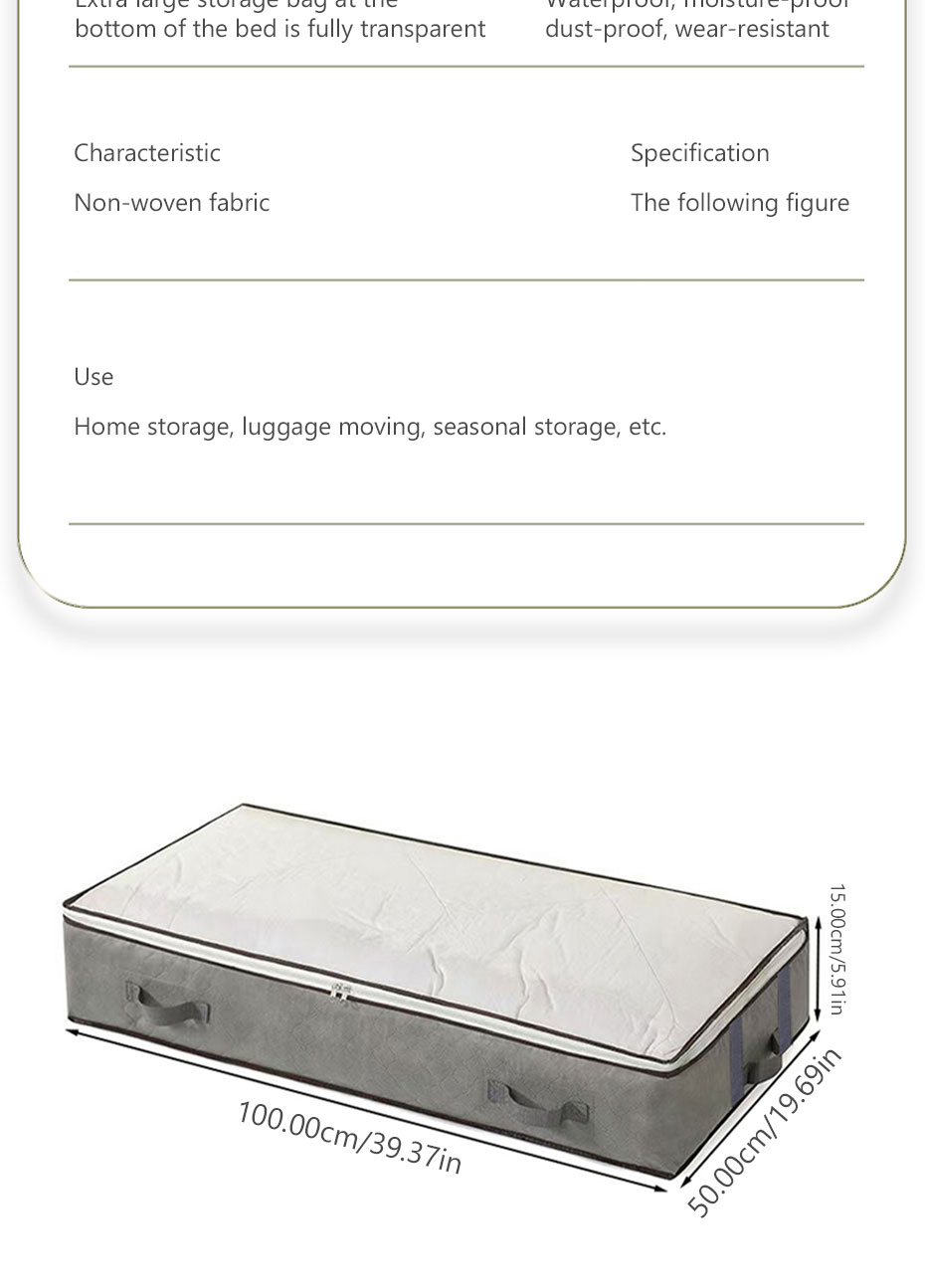 Under bed Storage Box Foldable Moisture-Proof Clothes Storage Box With ...