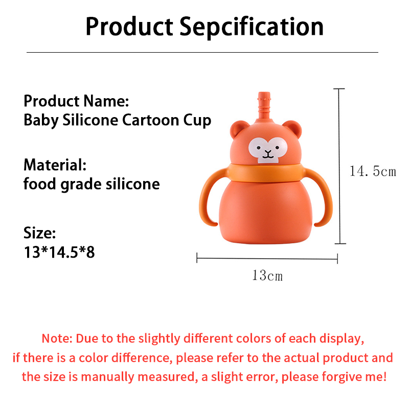 Einmilk Baby Water Cup Silicone Cartoon Sippy Cup Silicone Baby Cup ...