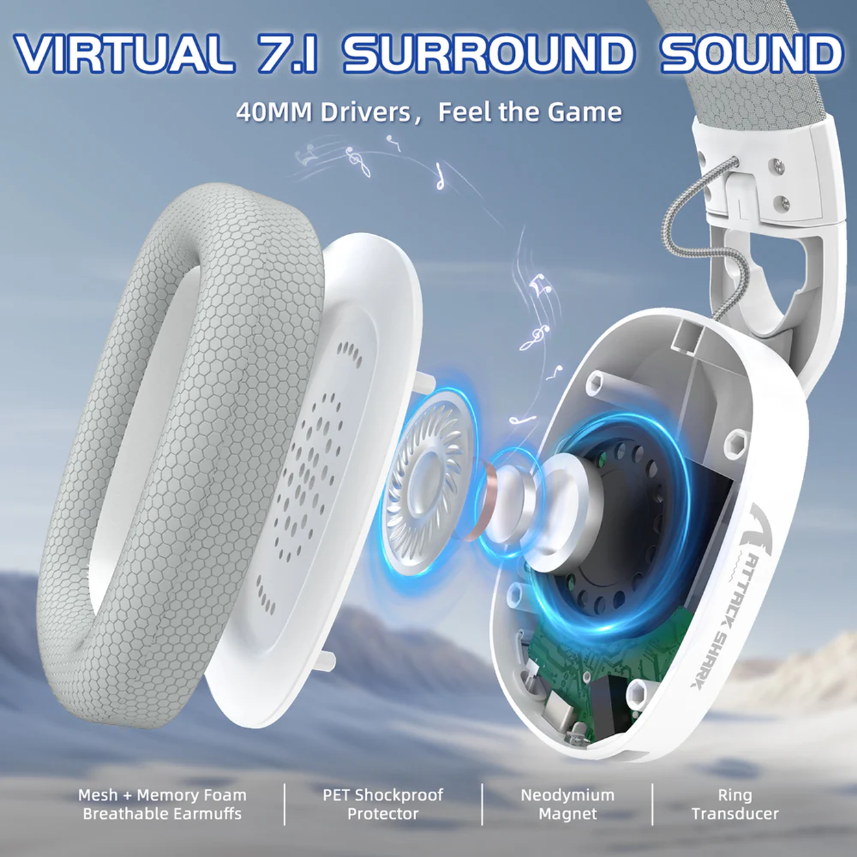 Attack Shark L90 Foldable RGB Ultra-Lightweight Tri-Mode Wireless ...