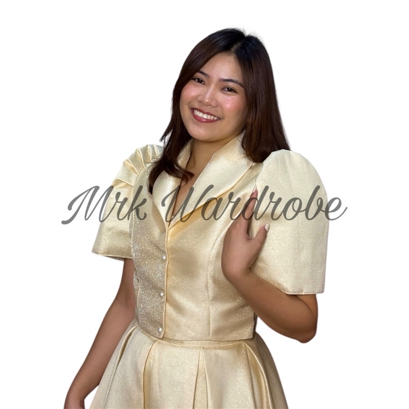 BS Gazaar Filipiniana Top and Skirt Set | Shopee Philippines