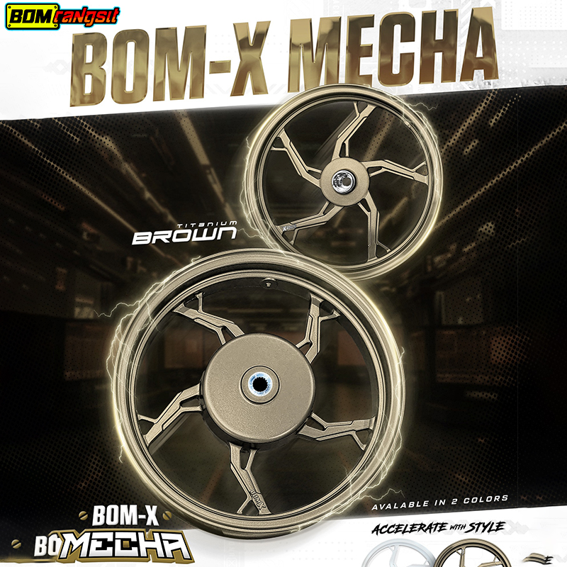 Bom Rangsit BomX MECHA CNC Hard Alloy Mags Click 125/150 MIO 110 SPORTY/Mio i125 M3 14s 5 Spokes ...