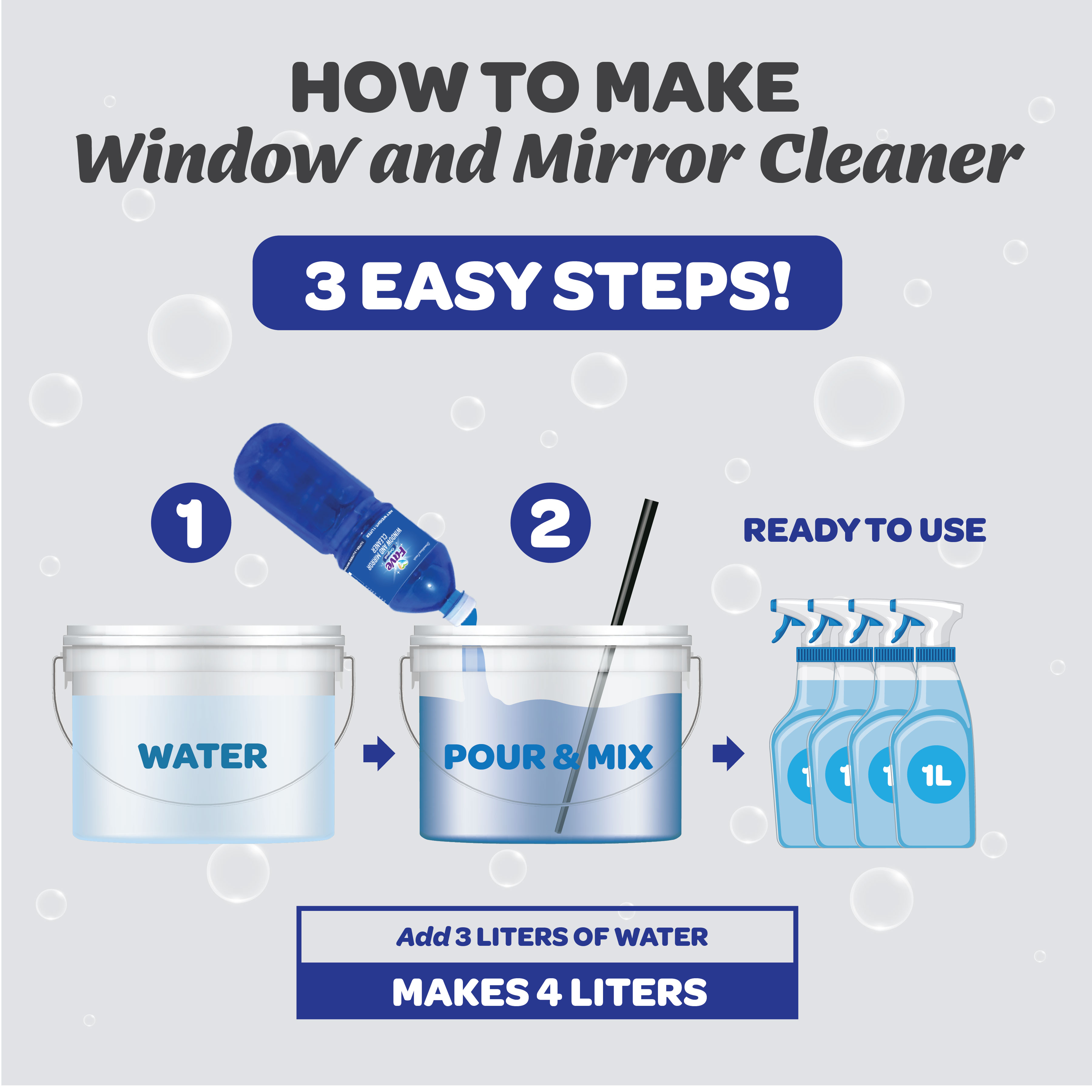 FAVE DIY WINDOW AND GLASS CLEANER Household Kit | Shopee Philippines