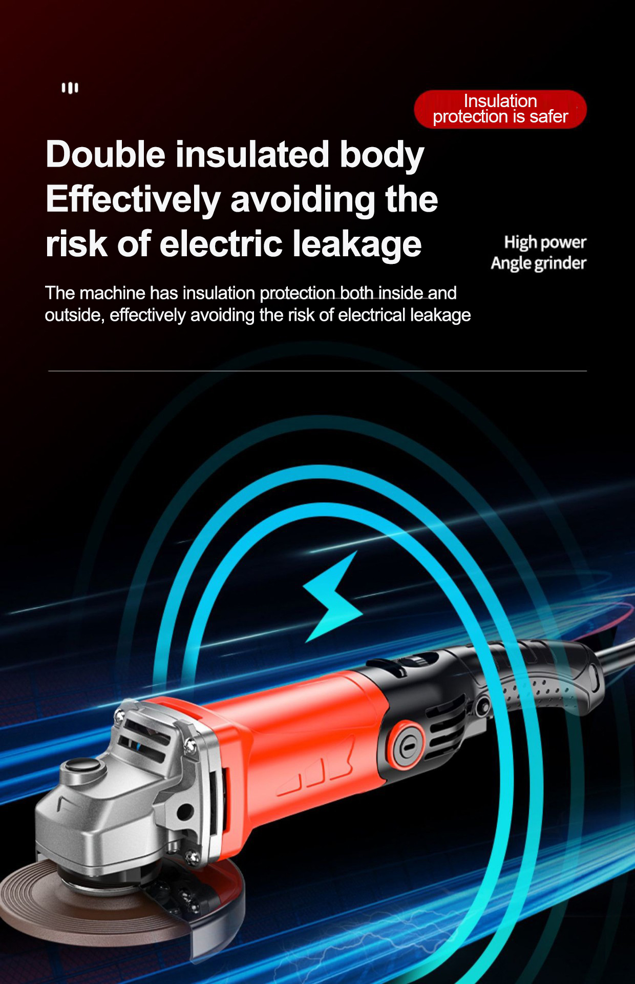 2 in 1 Power Tools Angle Grinder 220V 2200W with Electric Chainsaw ...
