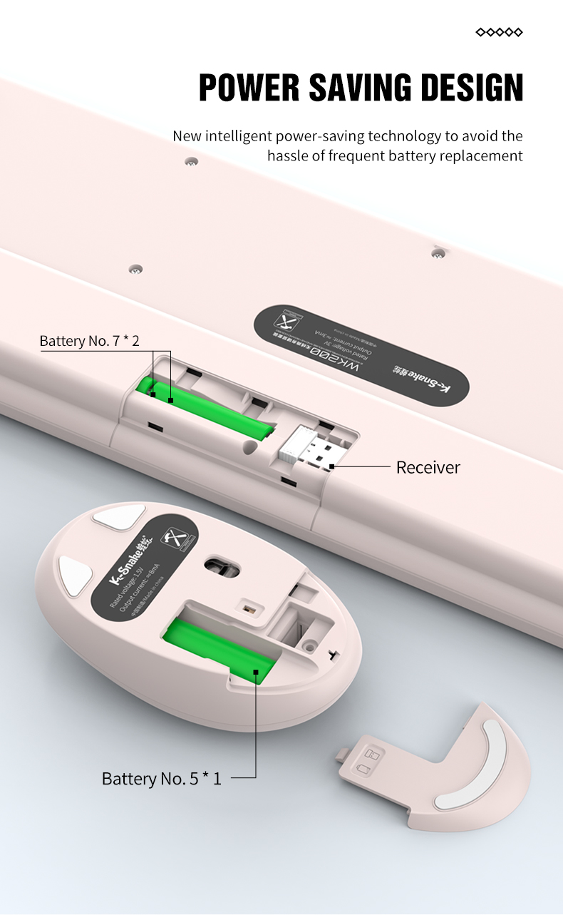 WK200 Wireless 2.4G Keyboard and Mouse Set Punk Keycaps Computer Game Office Keyboard | Shopee ...