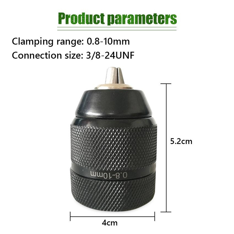 10mm All-Metal Ratchet Self-Locking Drill Chuck 3/8-24UNF Thread for ...