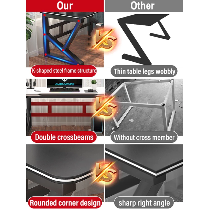 Gaming Table Computer PC Game Esports Desk for Room 140/120/100cm ...