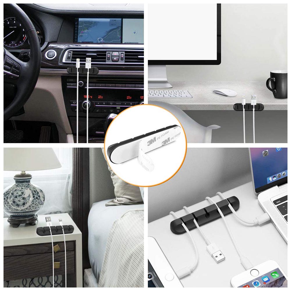 Data Cable Holder Car Cable Organizer Perforation-Free Desktop Charging ...