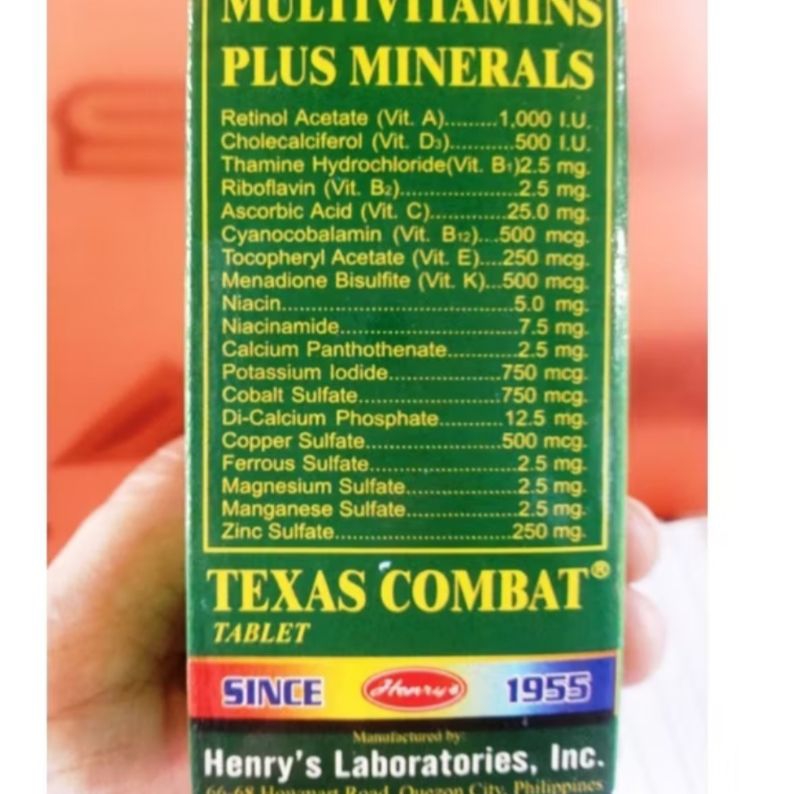 TEXAS COMBAT 50 TABS ( MULTIVITAMINS) | Shopee Philippines
