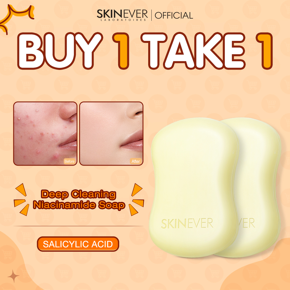 (Buy 1 Take 1)SKINEVER Salicylic Acid Soap Niacinamide Brightening ...