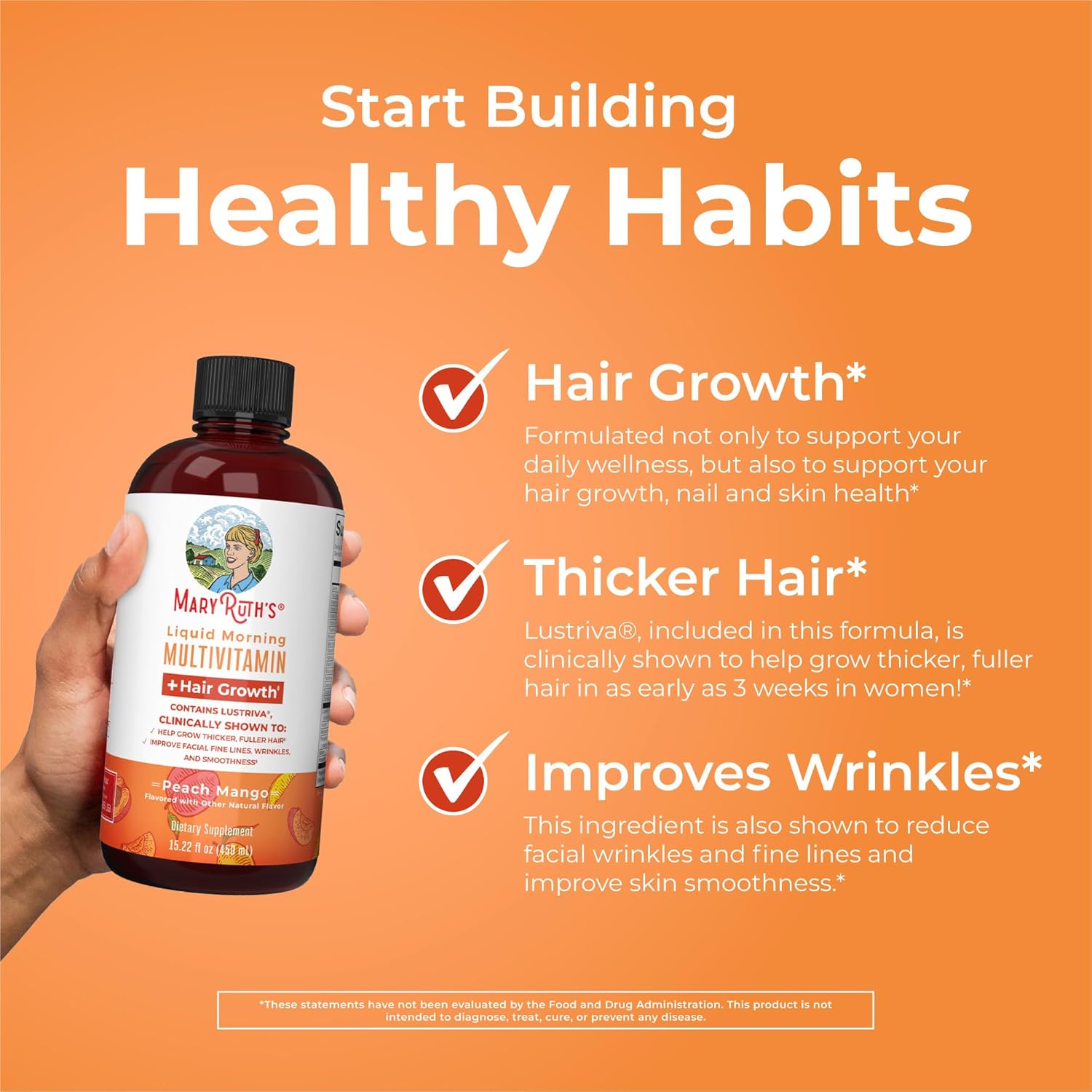 Mary Ruth's Liquid Morning Multivitamin + Hair Growth – Thicker Hair ...